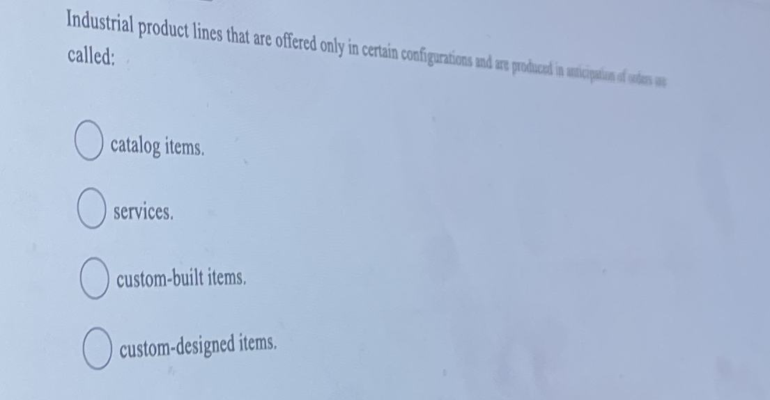 Solved called:catalog items.services.custom-built | Chegg.com