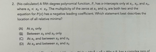 Solved (No calculator) ﻿A fifth degree polynomial function, | Chegg.com