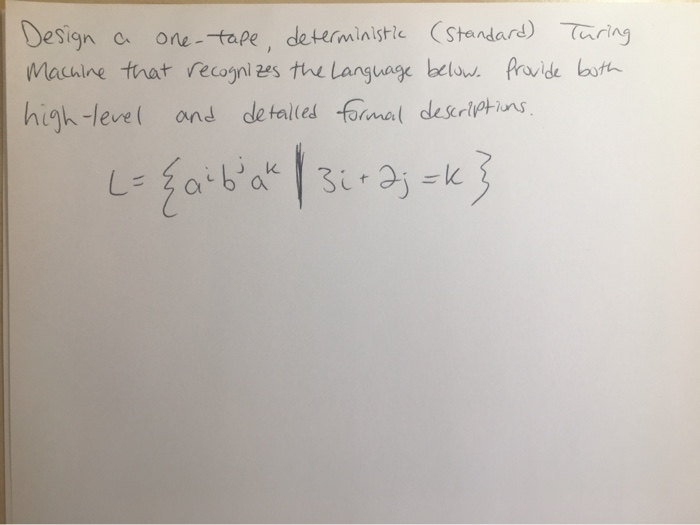 Solved Design A One Tape Deterministic Standard Turing 9571