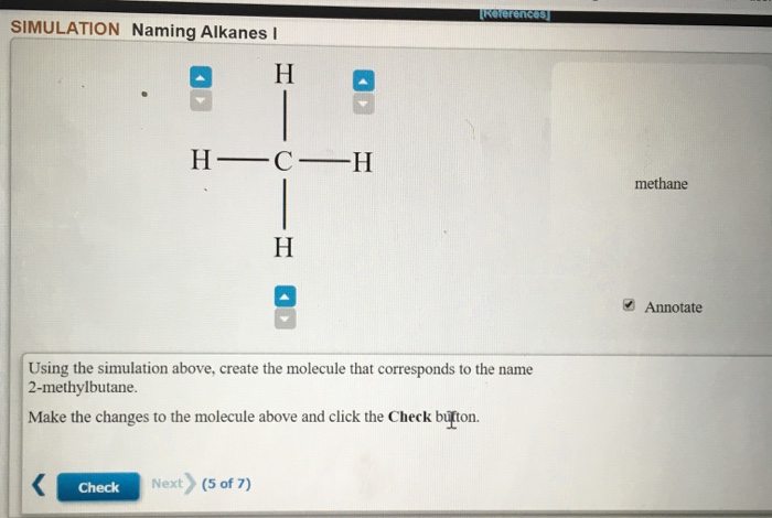 Solved Treterences SIMULATION Naming Alkanes H 2 H— C— H | Chegg.com