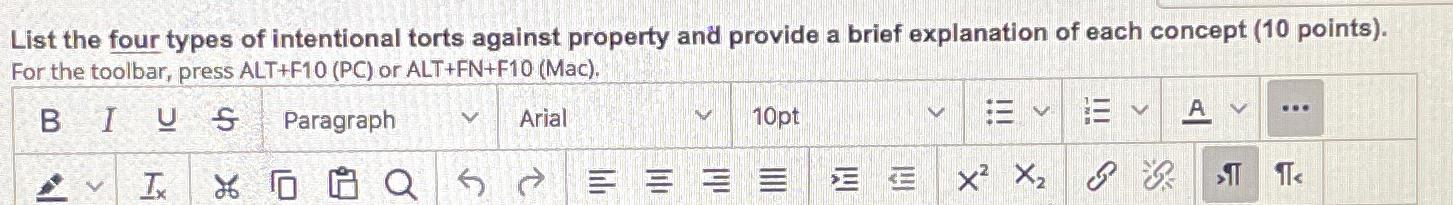 Solved List the four types of intentional torts against | Chegg.com
