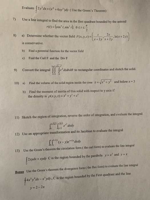 Solved 1)* Parametrize the following curve C which connects | Chegg.com