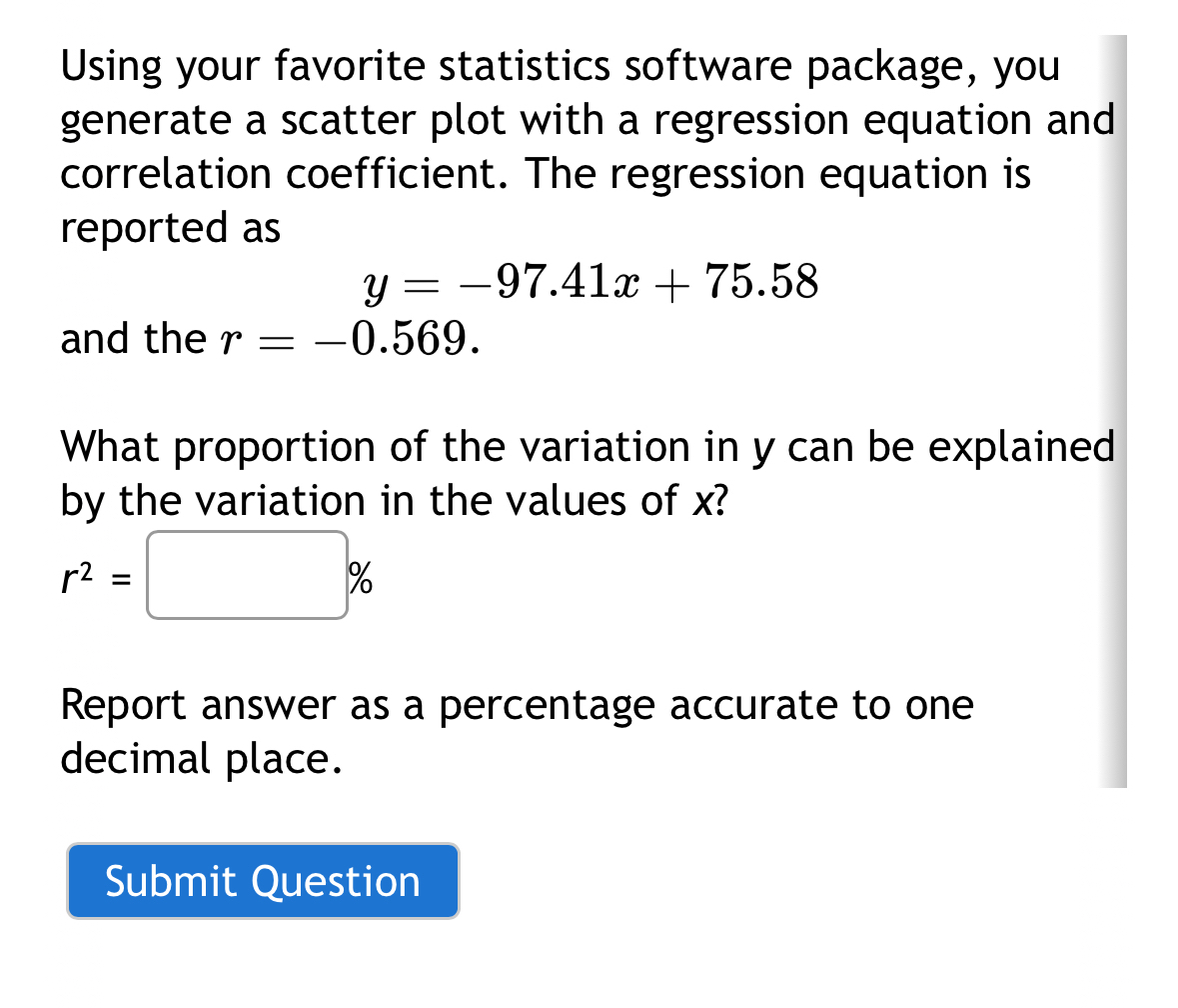 Solved Using your favorite statistics software package, you | Chegg.com