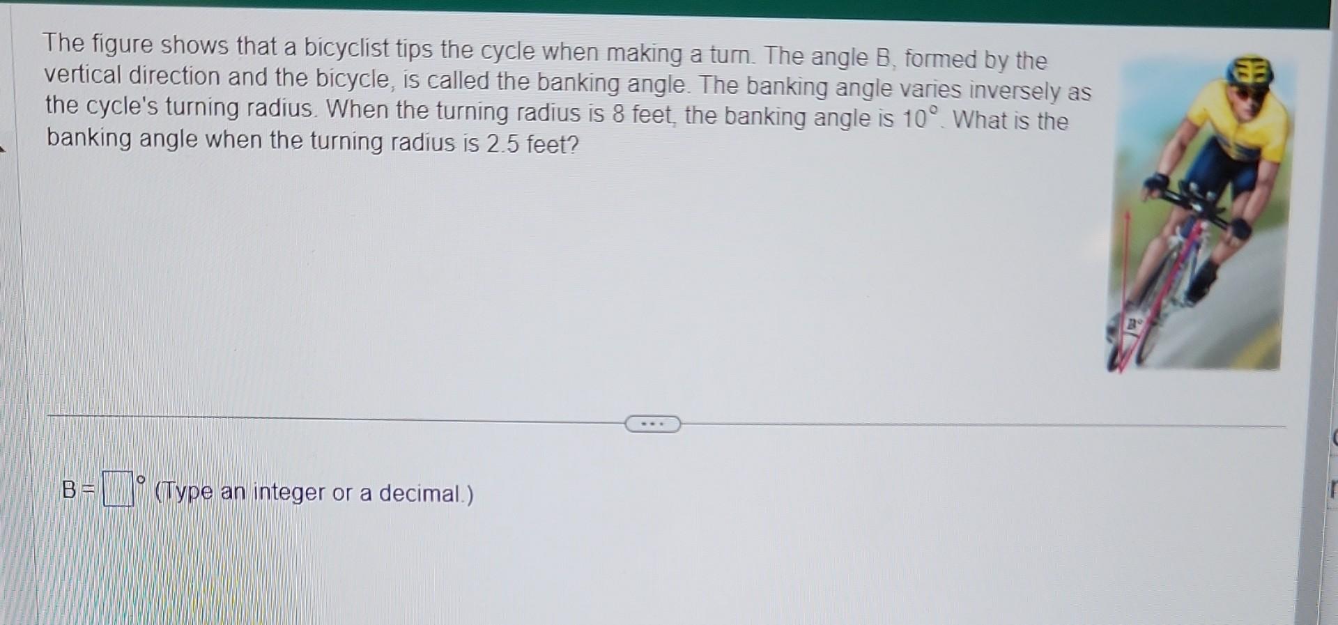 Solved The figure shows that a bicyclist tips the cycle when | Chegg.com