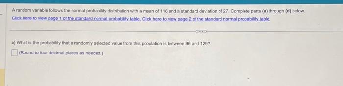 Solved A random variable follows the normal probability | Chegg.com