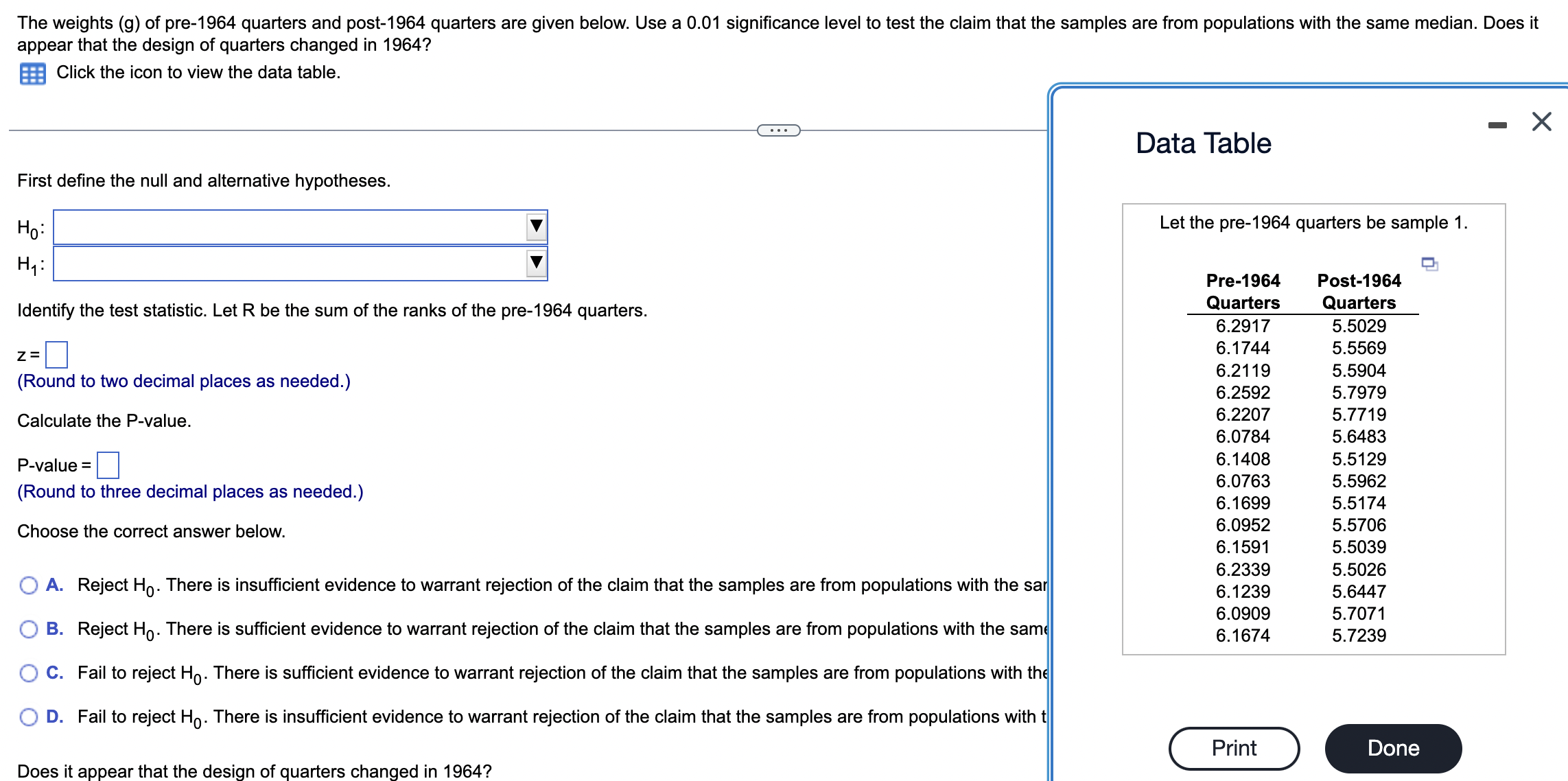 Solved appear that the design of quarters changed in | Chegg.com