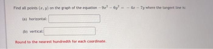 Solved Find all points (x, y) on the graph of the equation - | Chegg.com
