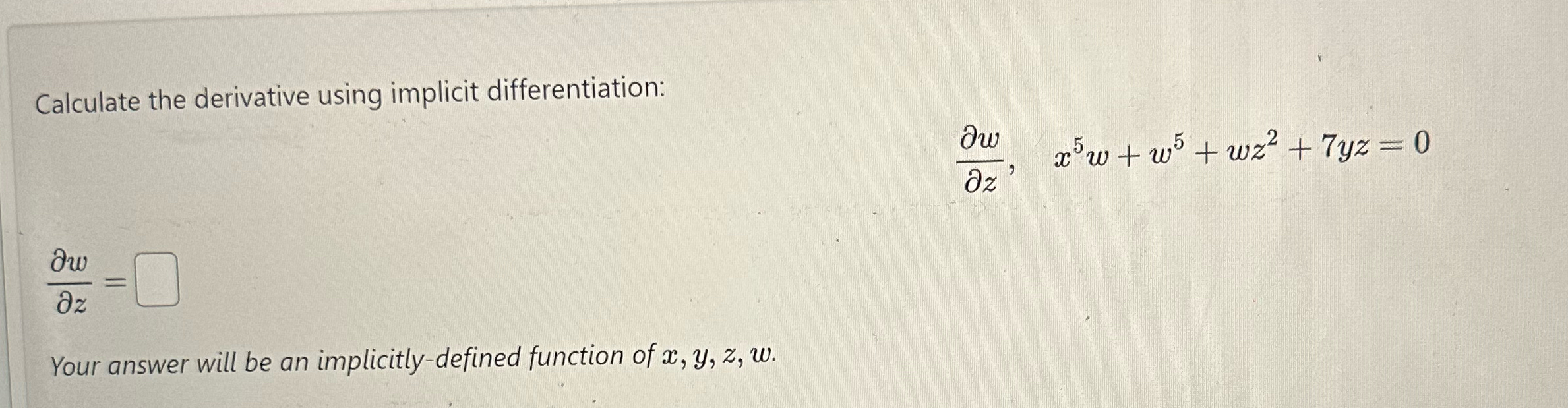 Solved Calculate the derivative using implicit | Chegg.com