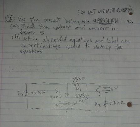Solved (DO NOT USE MESH OR NODAL)(2) ﻿For the circuit below, | Chegg.com
