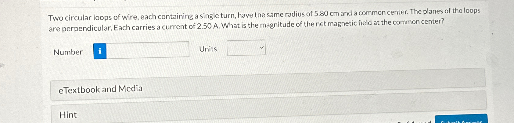 Solved Two circular loops of wire, each containing a single | Chegg.com