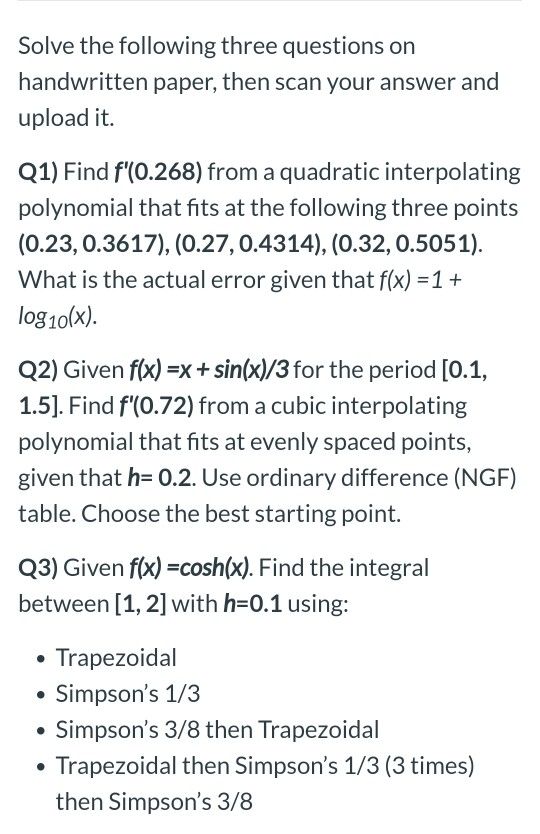 Solve The Following Three ions On Handwritten Chegg