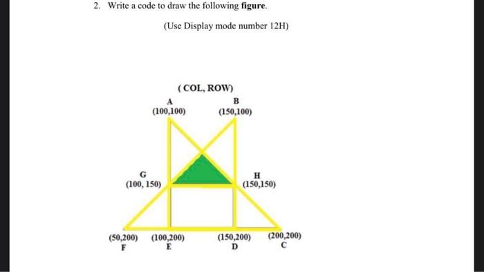 Solved 2. Write a code to draw the following figure. (Use | Chegg.com