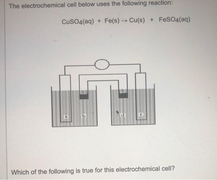 Solved The electrochemical cell below uses the following | Chegg.com