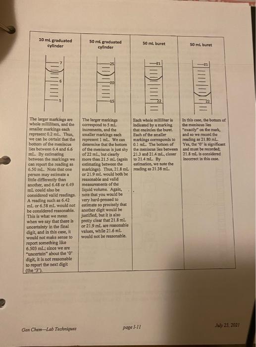 Part 2 Buret use: 10. Record your data for part 2 in | Chegg.com