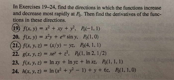 Solved In Exercises 19-24, find the directions in which the | Chegg.com