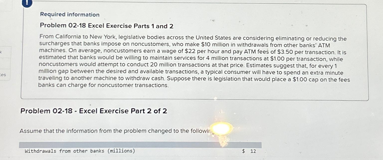 Solved Required informationProblem 02-18 ﻿Excel Exercise | Chegg.com