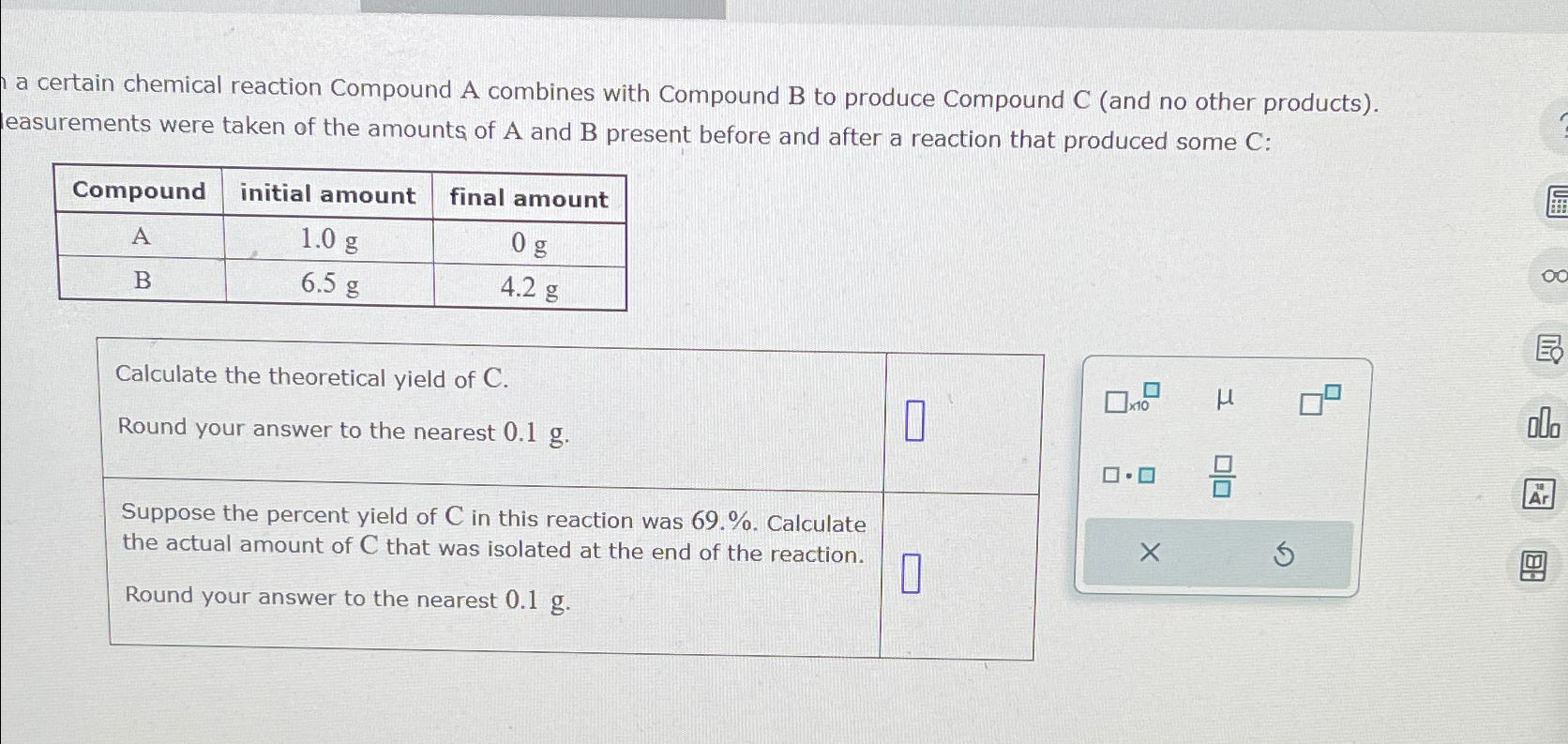 Solved a certain chemical reaction Compound A combines with | Chegg.com