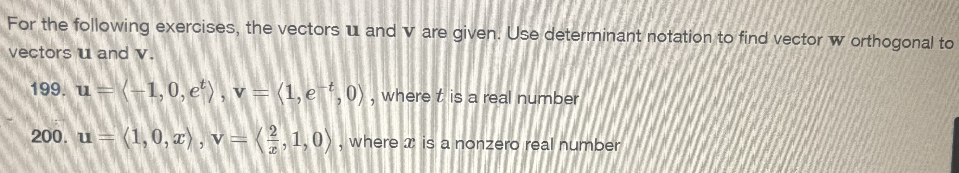 Solved How to solve For the following exercises, the vectors | Chegg.com