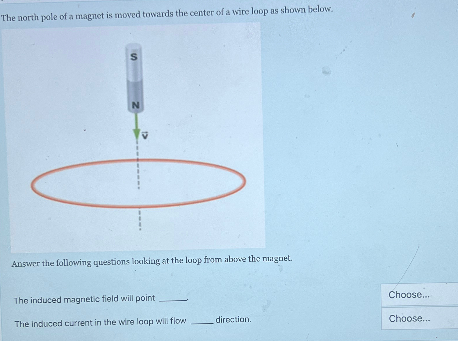 Solved The north pole of a magnet is moved towards the | Chegg.com