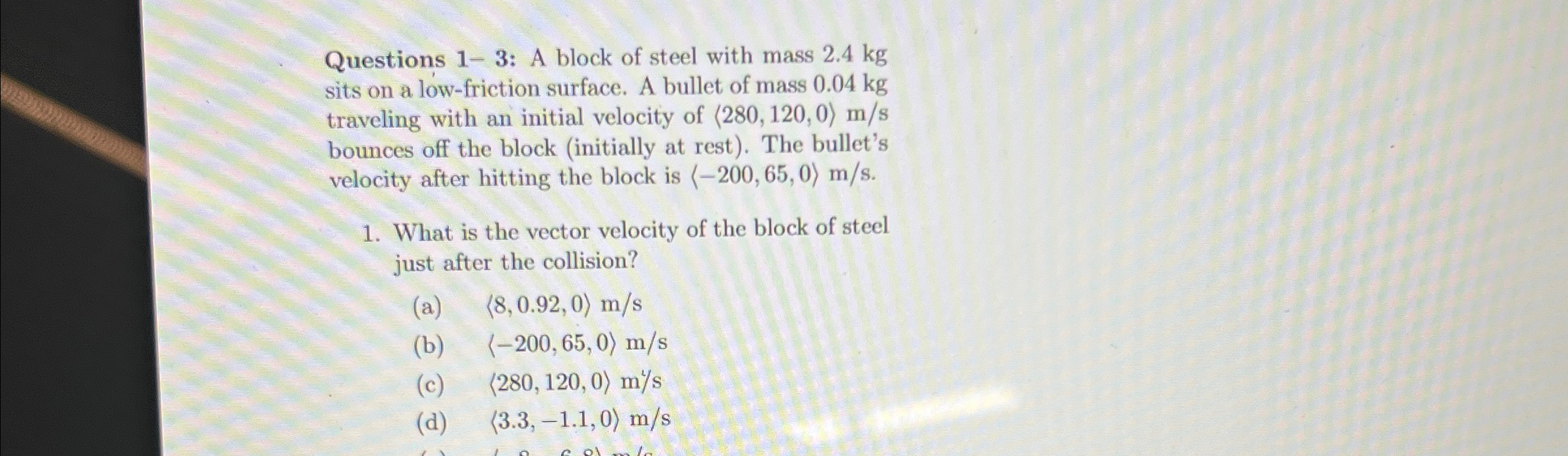 Solved Questions 1- 3: A block of steel with mass 2.4kg | Chegg.com