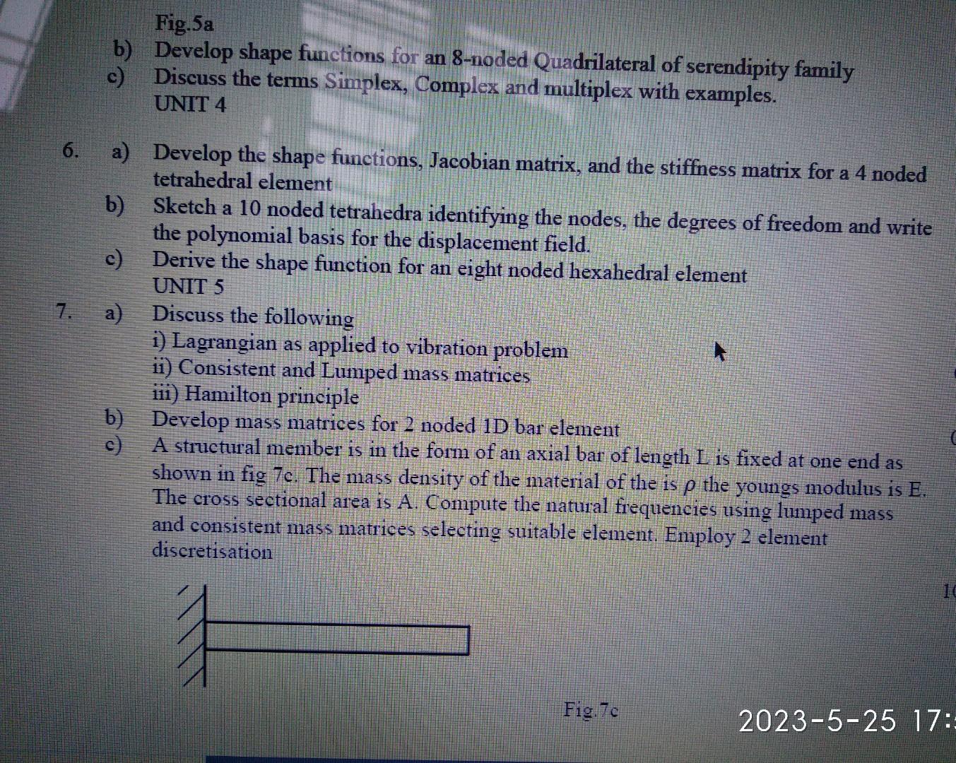 Solved Fig.5a b) Develop shape functions for an 8-noded | Chegg.com
