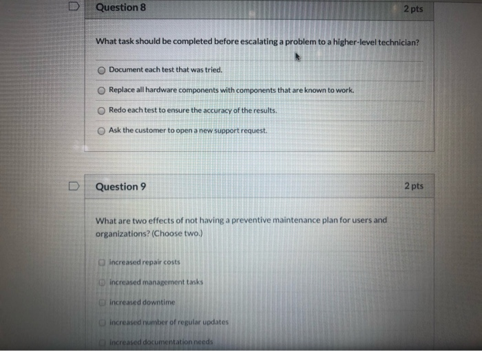 Solved D Question 1 2 Pts After A Problem Is Identified