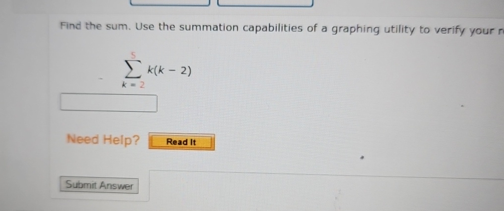 Solved Find the sum. Use the summation capabilities of a | Chegg.com