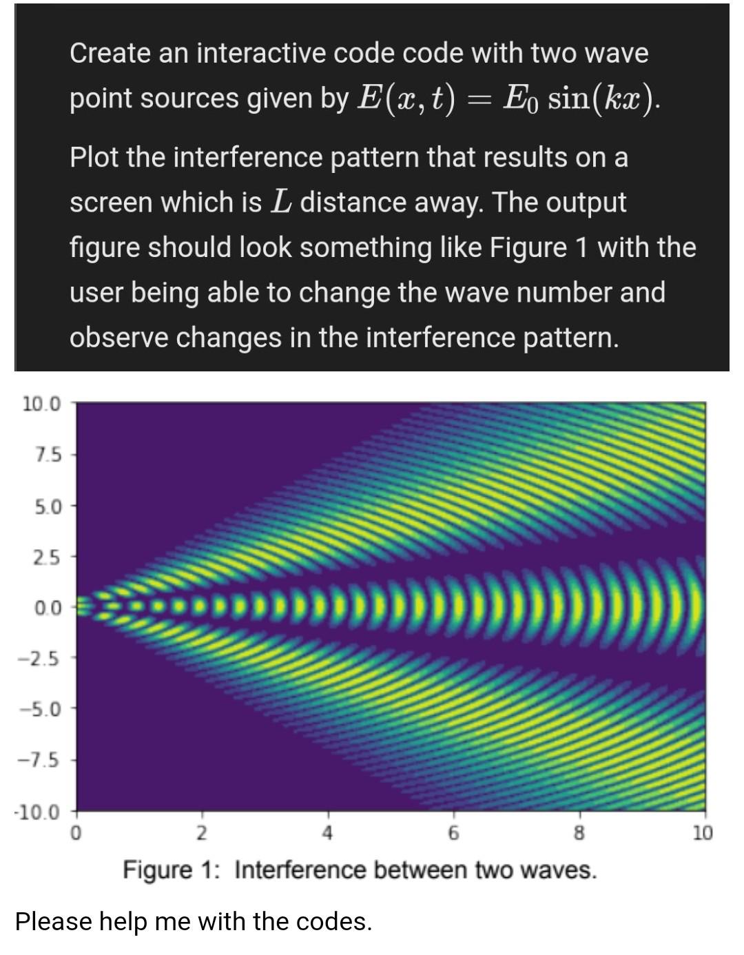 Solved = Create an interactive code code with two wave point | Chegg.com
