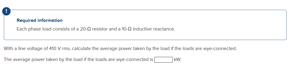 Solved !\\nRequired information\\nEach phase load consists | Chegg.com