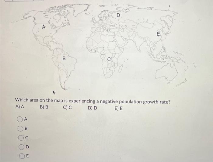 Which area on the map is experiencing a negative | Chegg.com