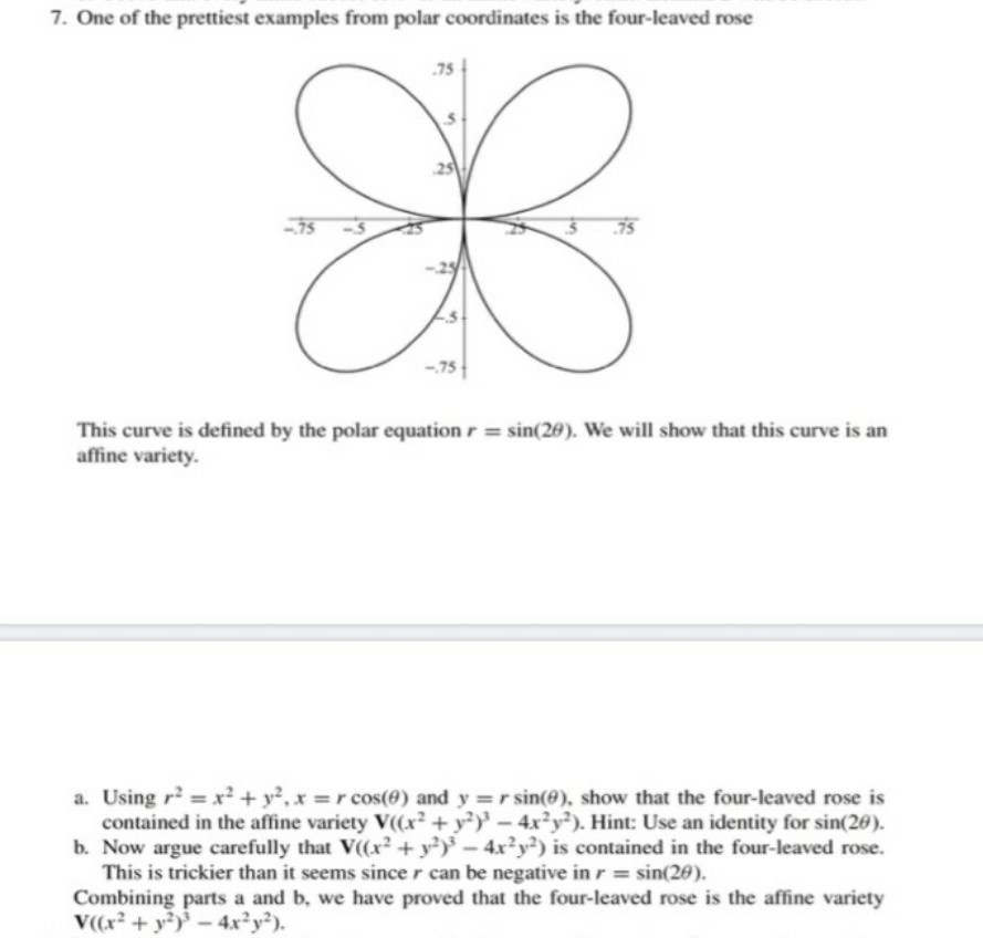 Solved 7. One of the prettiest examples from polar | Chegg.com