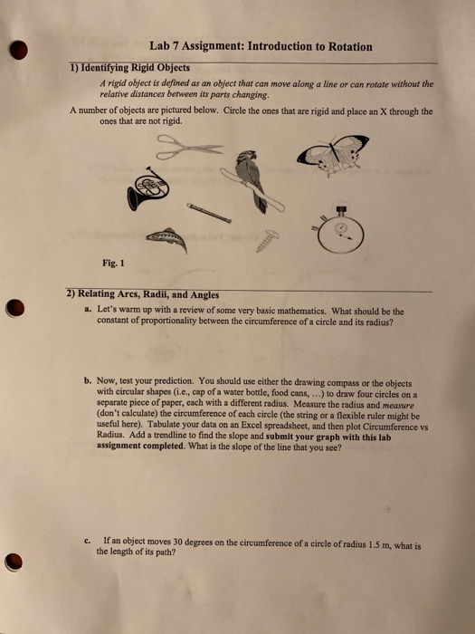 Solved Lab 7 Assignment: Introduction to Rotation 1) | Chegg.com