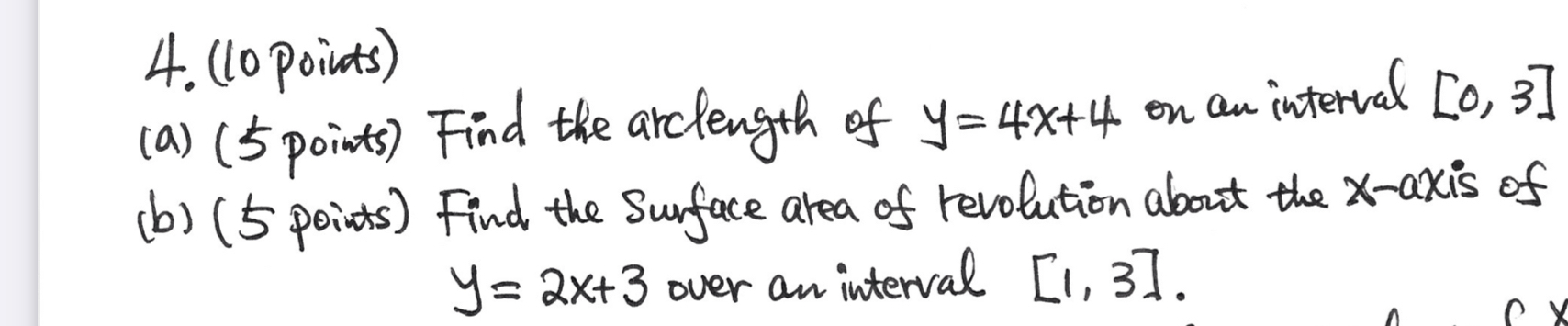 Solved (10 ﻿points)(a) (5 ﻿points) ﻿Find the arclength of | Chegg.com