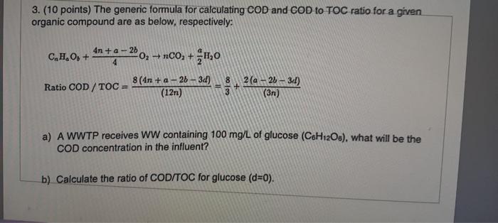 Solved 3. (10 points) The generic formula for calculating | Chegg.com