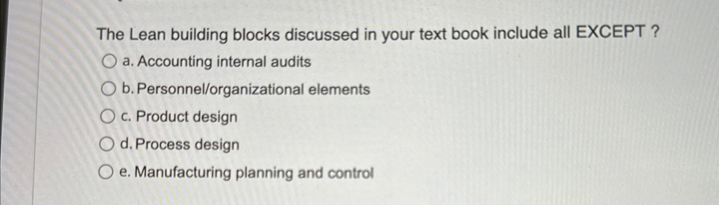 Solved The Lean building blocks discussed in your text book | Chegg.com