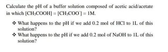 Solved Calculate the pH of a buffer solution composed of | Chegg.com