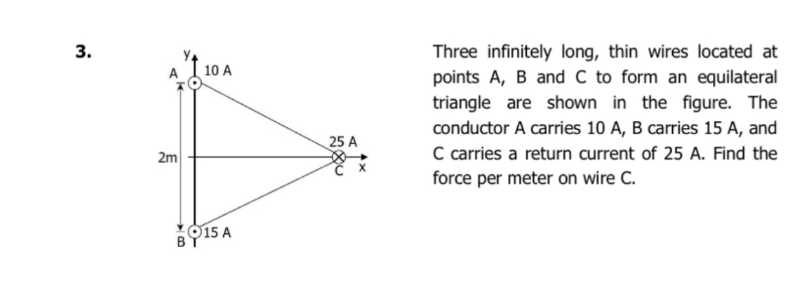 Solved Three infinitely long, thin wires located at points | Chegg.com