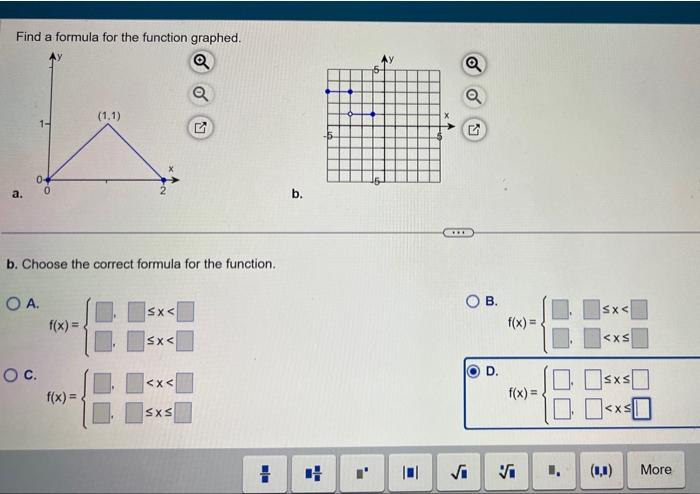 Solved Find a formula for the function graphed.b. Choose the | Chegg.com