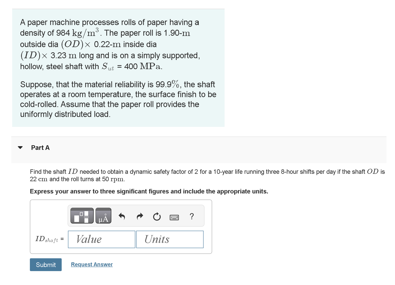 Solved A paper machine processes rolls of ﻿paper having | Chegg.com