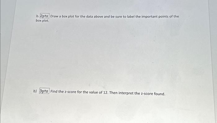 Solved 1. Consider the following sample data: 2pts each Find | Chegg.com