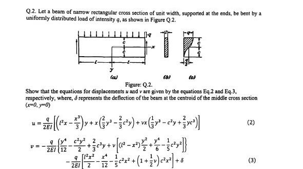 Solved Q.2. Let a beam of narrow rectangular cross section | Chegg.com