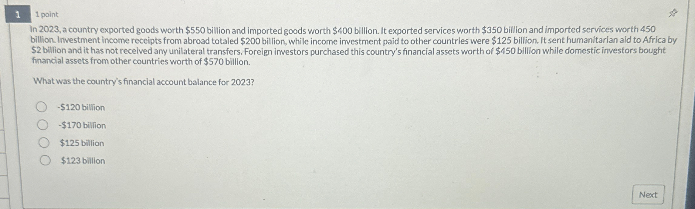Solved 11 ﻿pointIn 2023 , ﻿a country exported goods worth | Chegg.com