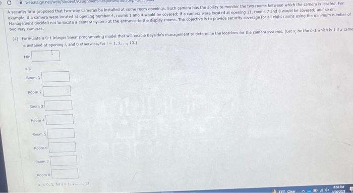 Solved The Bayside Ait Gallery is considering linstalling a | Chegg.com