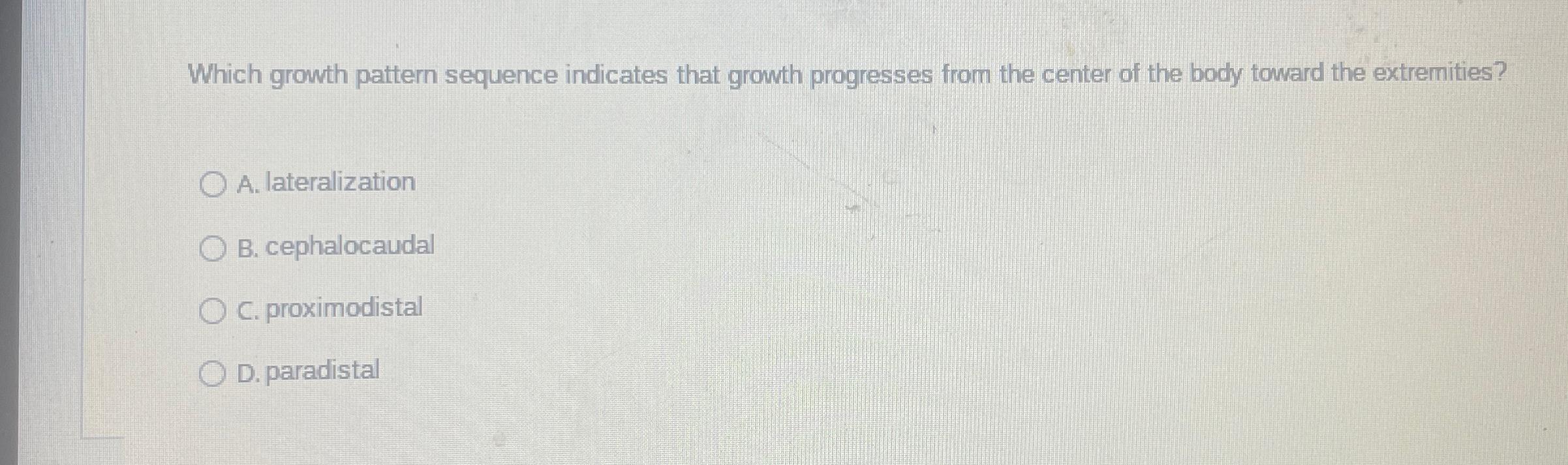 Solved Which growth pattern sequence indicates that growth | Chegg.com