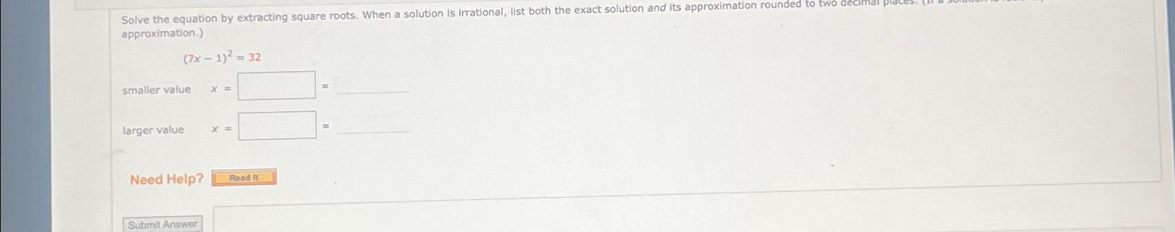 Solved Solve the equation by extracting square roots. When a | Chegg.com