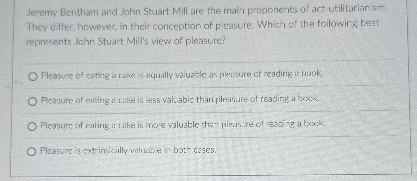 Solved Jeremy Bentham and John Stuart Mill are the main | Chegg.com