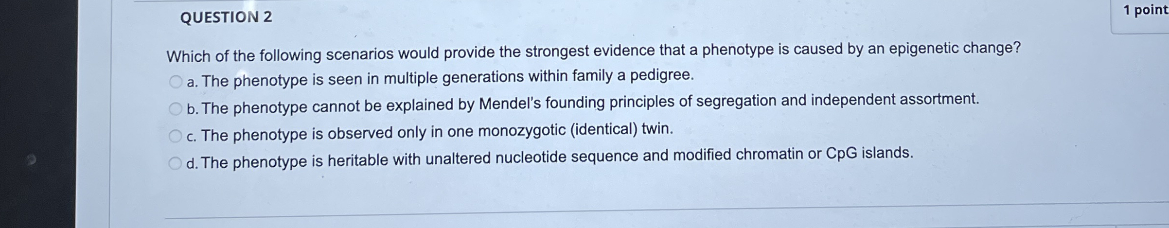 Solved QUESTION 21 ﻿pointWhich of the following scenarios | Chegg.com