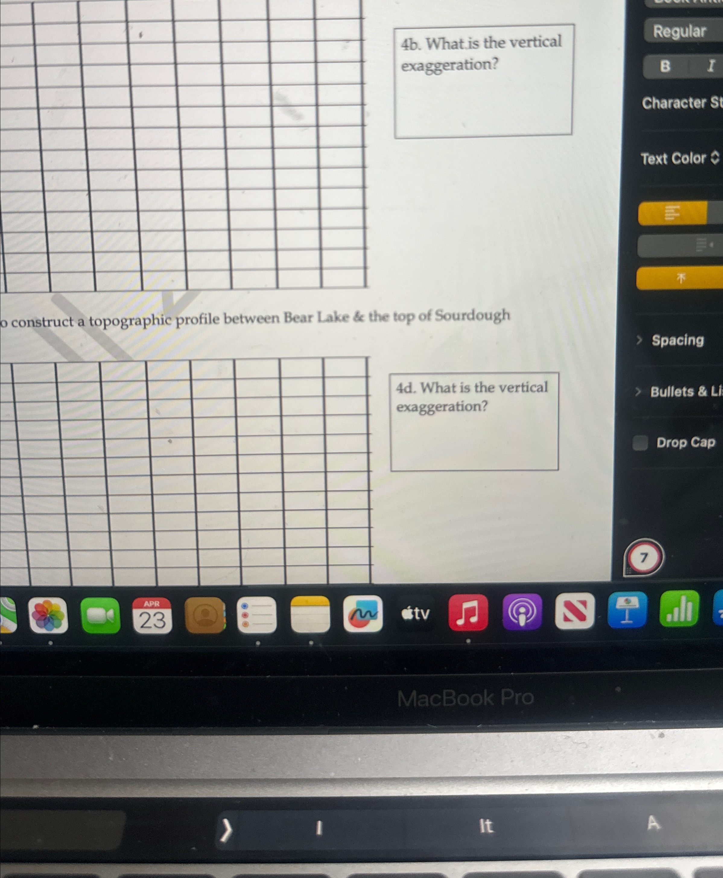 Solved 4b. ﻿What is the vertical exaggeration?o construct a | Chegg.com