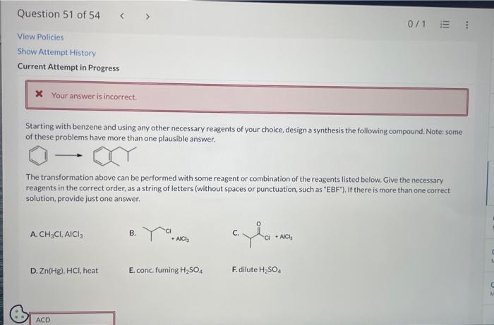Solved Starting with benzene and using any other necessary | Chegg.com