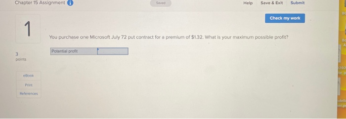 Solved Chapter 15 Assignment Help Save & Exit Submit Check | Chegg.com